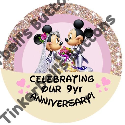 Disney Anniversary Buttons-disney Anniversary Pins-mickey and | Etsy