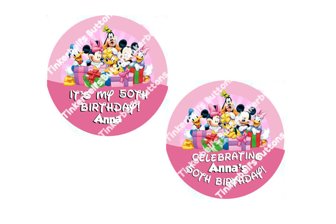Disney Birthday Buttons-disney Birthday Pins- Disney Buttons-disney ...