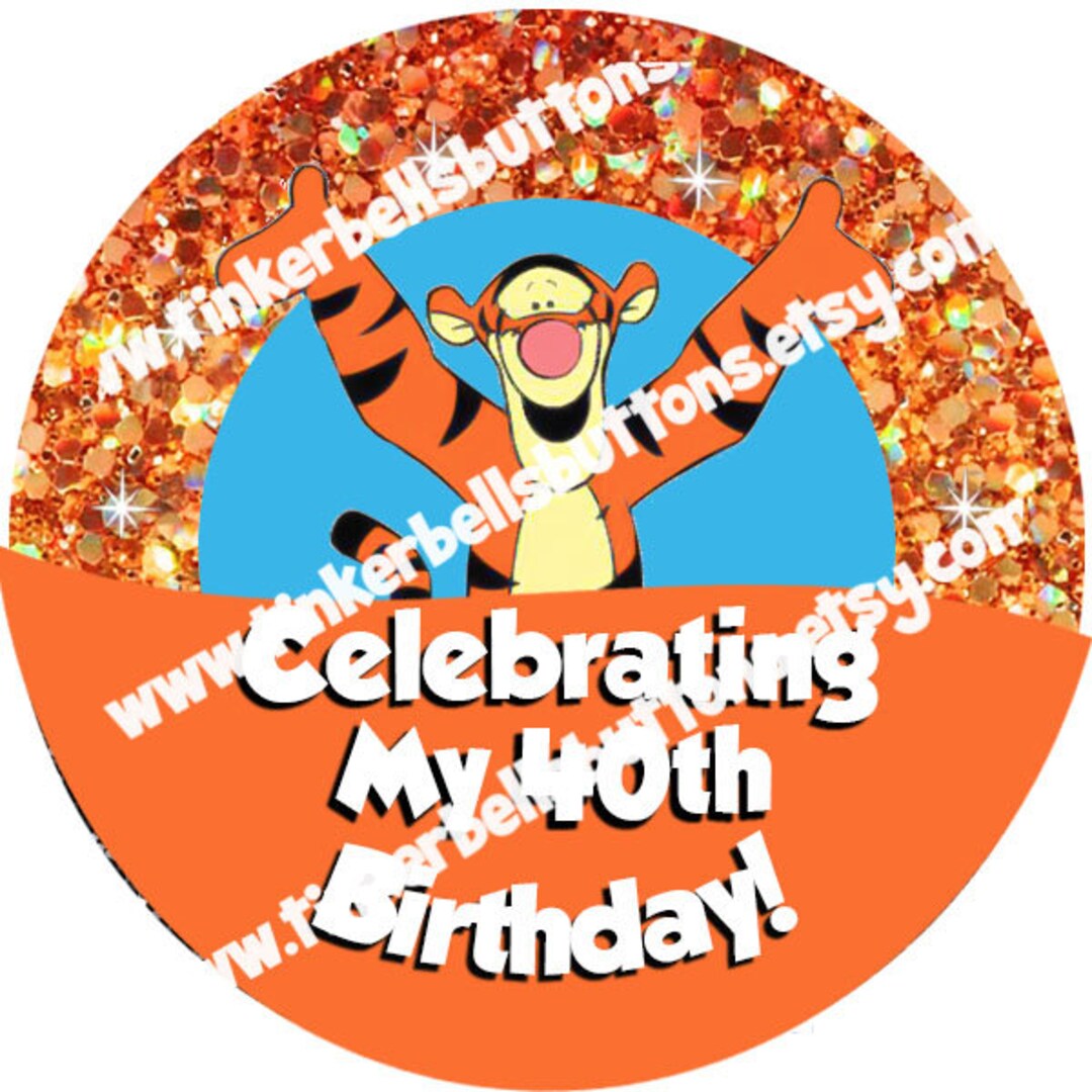 Disney Birthday Buttons-disney Birthday Pins Tigger Birthday - Etsy
