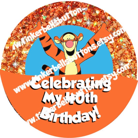 Disney Birthday Buttons-disney Birthday Pins Tigger Birthday | Etsy