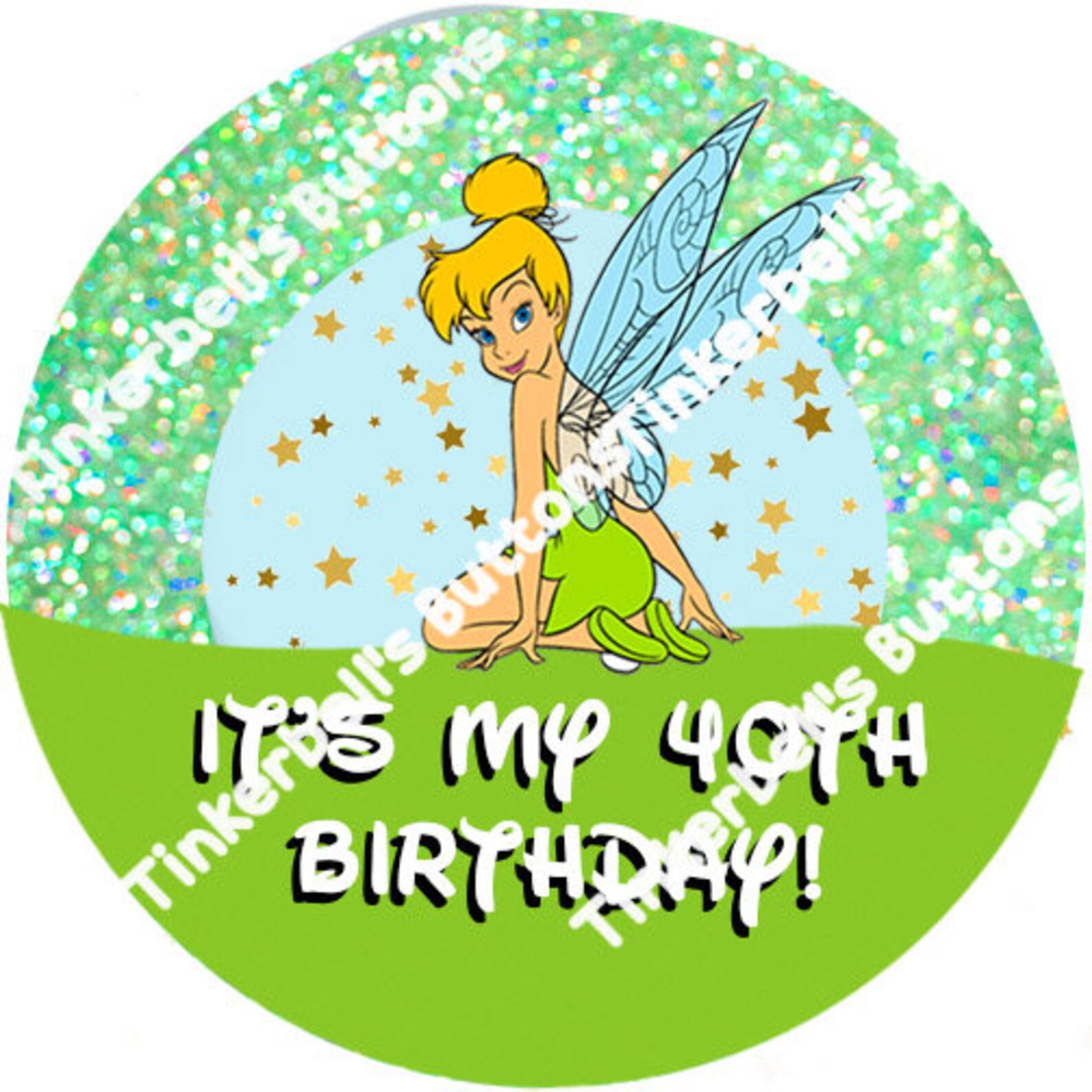 Tinkerbell Birthday Buttons-disney Birthday Buttons-disney Birthday ...