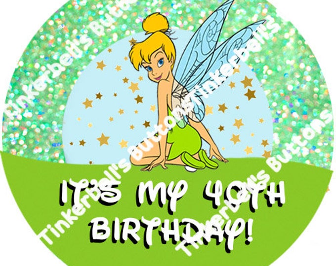 Tinkerbell Birthday Buttons-disney Birthday Buttons-disney Birthday ...