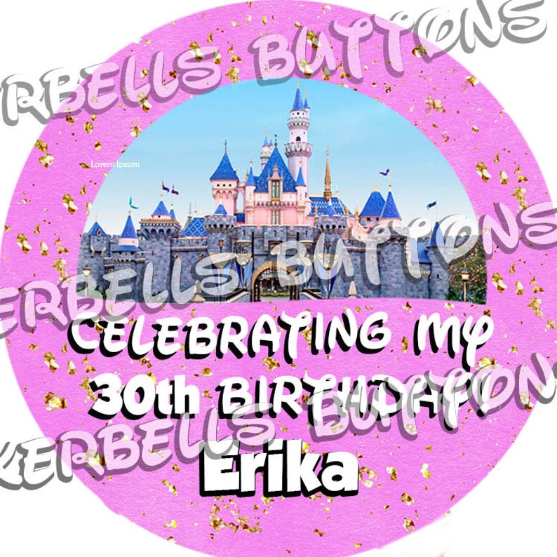 Disneyland Castle Button-disney Birthday Buttons-disney - Etsy