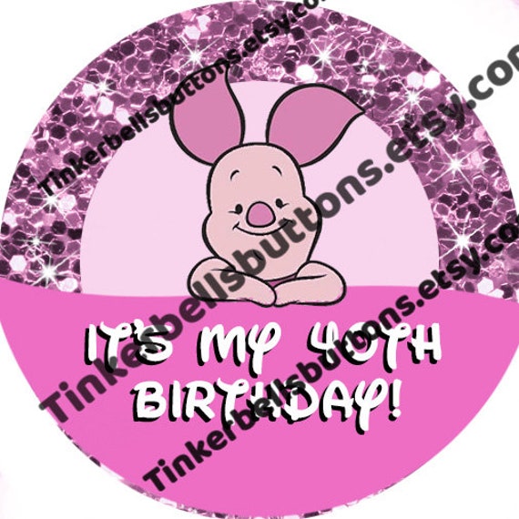 Piglet Birthday Buttons-disney Birthday Buttons Disney | Etsy