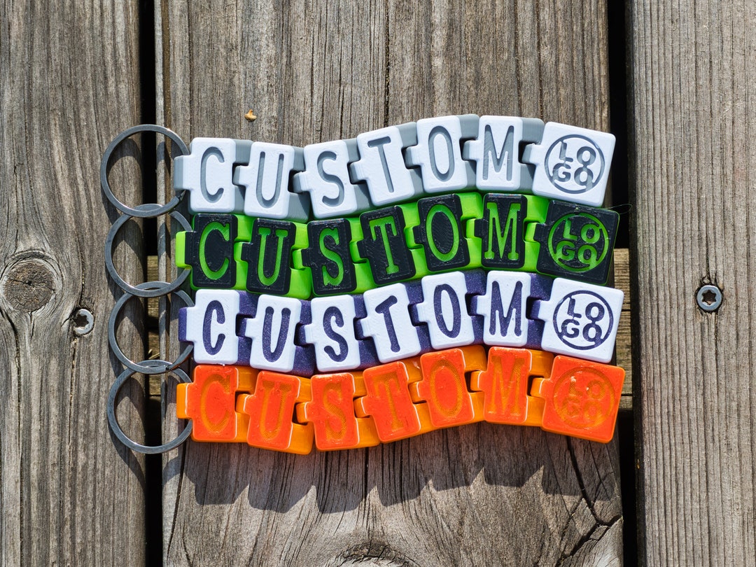 Custom 3D Printed Keychain Personalized Text & Design Custom Logo ...