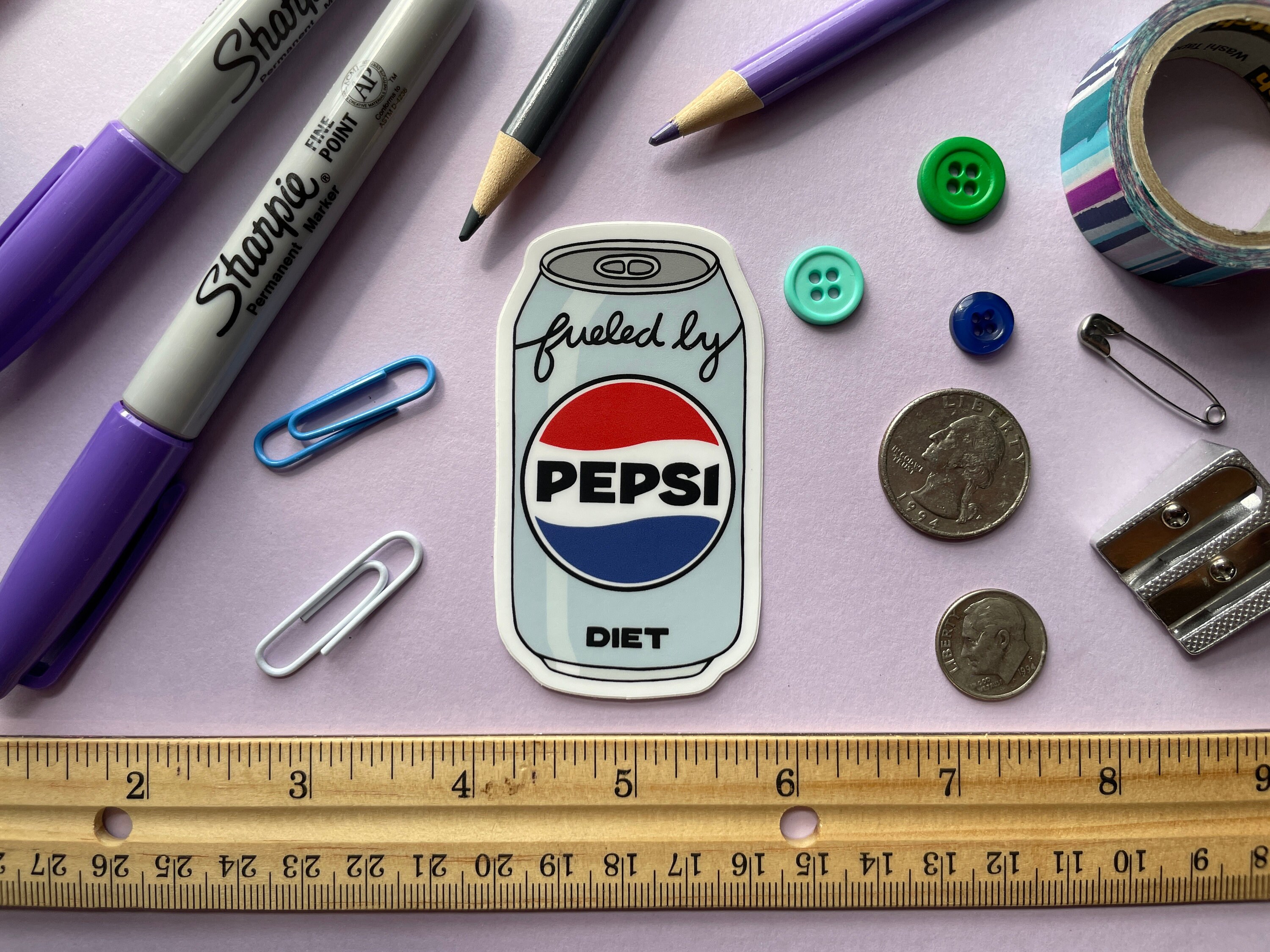 Fueled by Diet Pepsi Sticker | Waterproof Vinyl Sticker | Soda Sticker ...