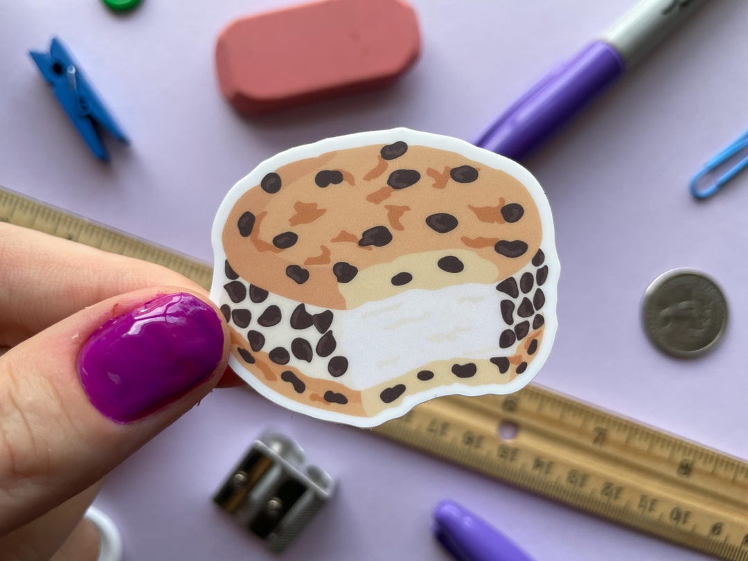 Ice Cream Cookie Sandwich Sticker | Waterproof Vinyl Stickers | Ice ...