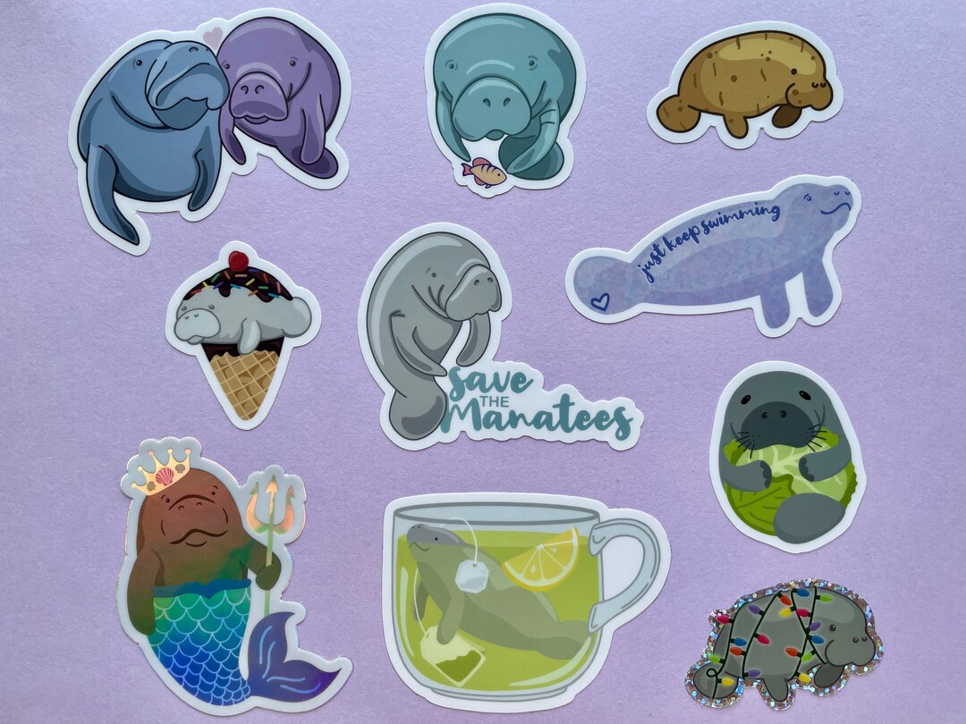 Ultimate Manatee Lover Sticker Set 10 Stickers Waterproof Vinyl ...