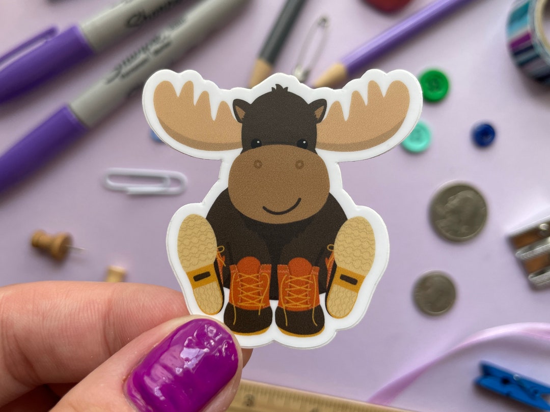 Maine Moose Sticker | Waterproof Vinyl Sticker | Cute Animal Sticker ...