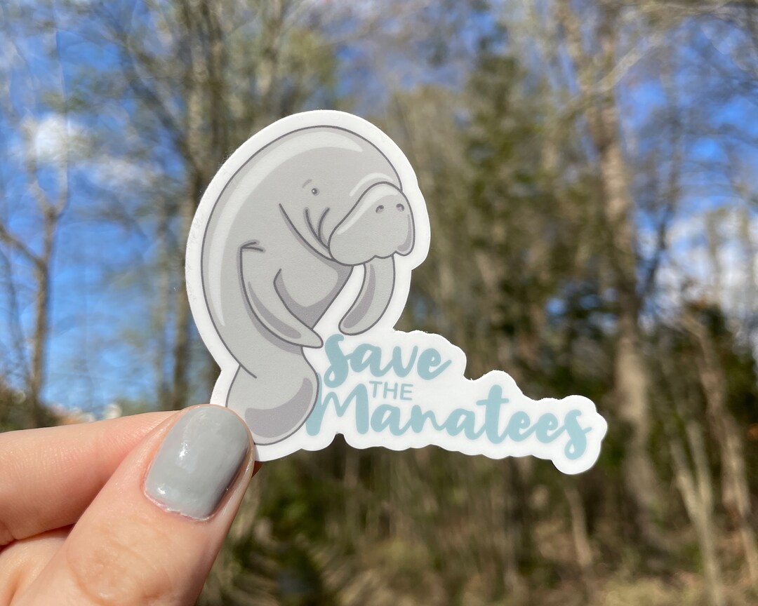Save the Manatees Sticker Waterproof Vinyl Sticker - Etsy