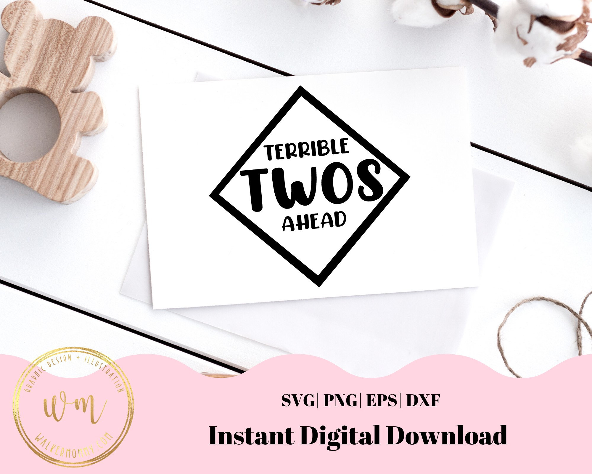 Terrible Twos Ahead Cut File | Svg Png Eps Dxf | 2 Years Birthday ...