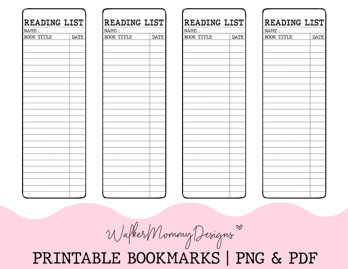 Printable Book Tracker Bookmarks, Cute Bookmarks for Reading, Bookish ...