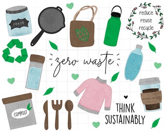 Zero Waste Clipart - Etsy