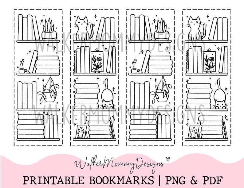Printable Cute Book Tracker Bookmarks, Cute Bookmarks for Reading ...