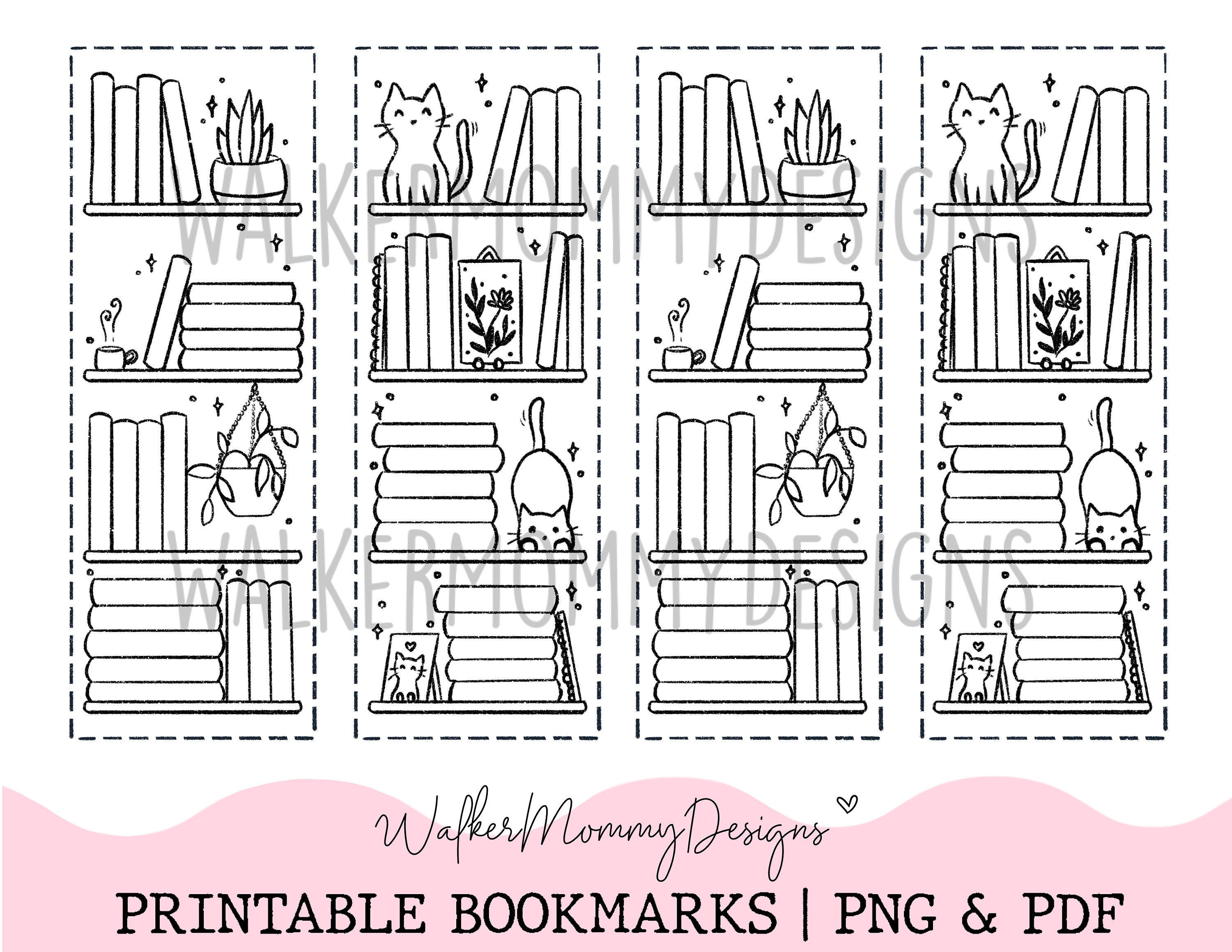 Printable Cute Book Tracker Bookmarks, Cute Bookmarks for Reading ...