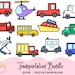 Transportation Clipart Bundle | Cars Truck Airplane Helicopter Doodle ...