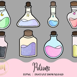 Potions Clipart | Mystical Magic Halloween Spooky Doodles, Hand Drawn ...