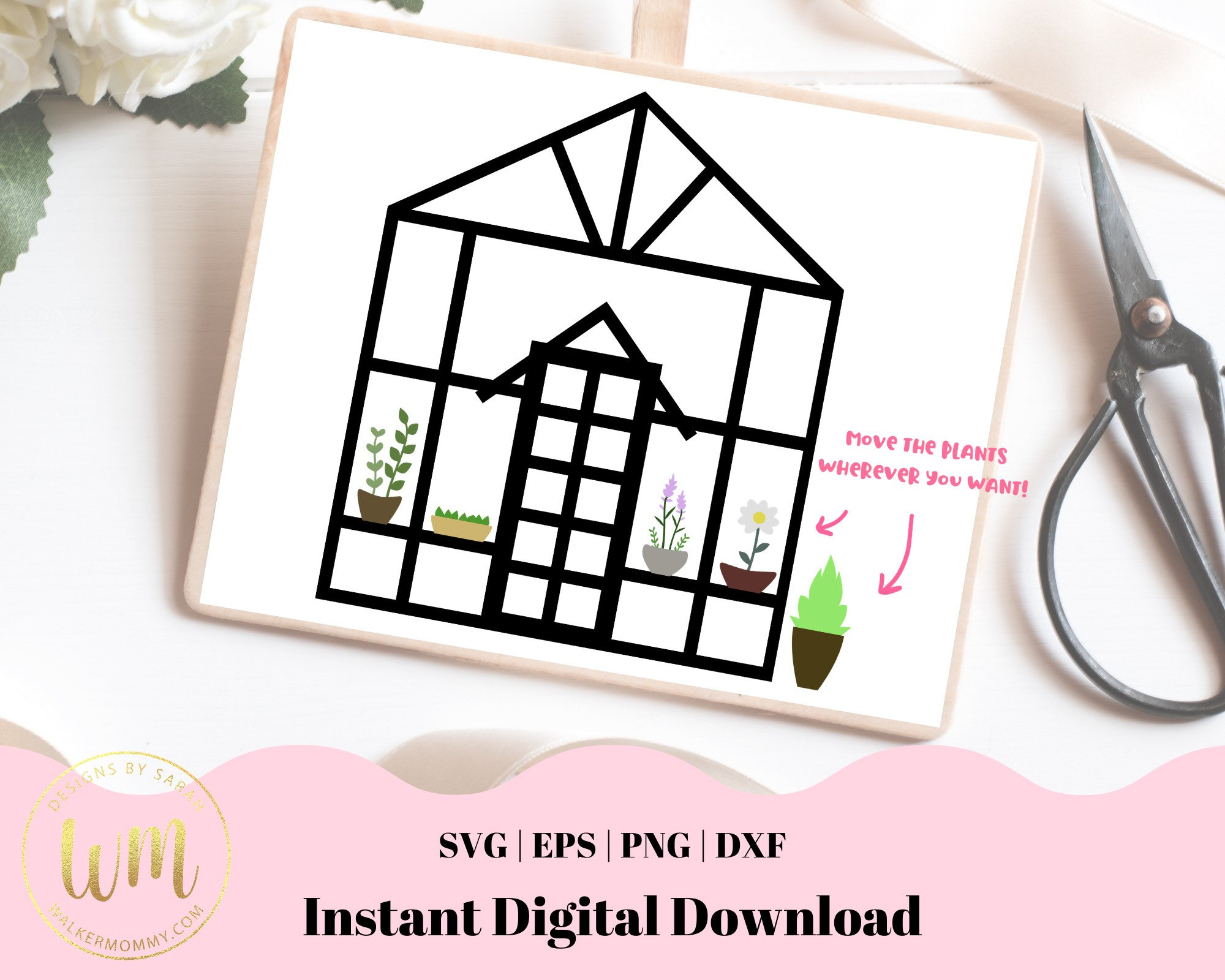 Greenhouse and Plants | SVG PNG Cut File | Silhouette & Cricut | Garden ...