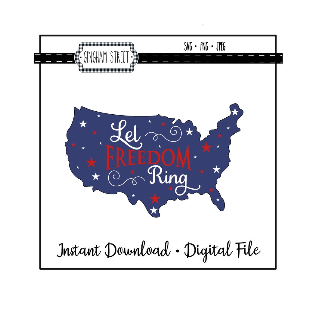 Let Freedom Ring Clipart Digital Instant Download SVG PNG JPEG - Etsy