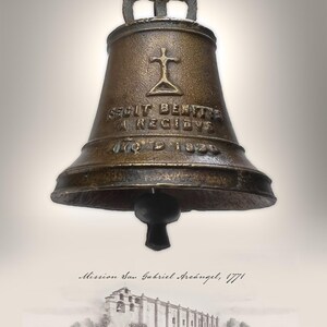 Antique Mission San Gabriel Bell, Vintage Forbes Bronze Souvenir - Etsy