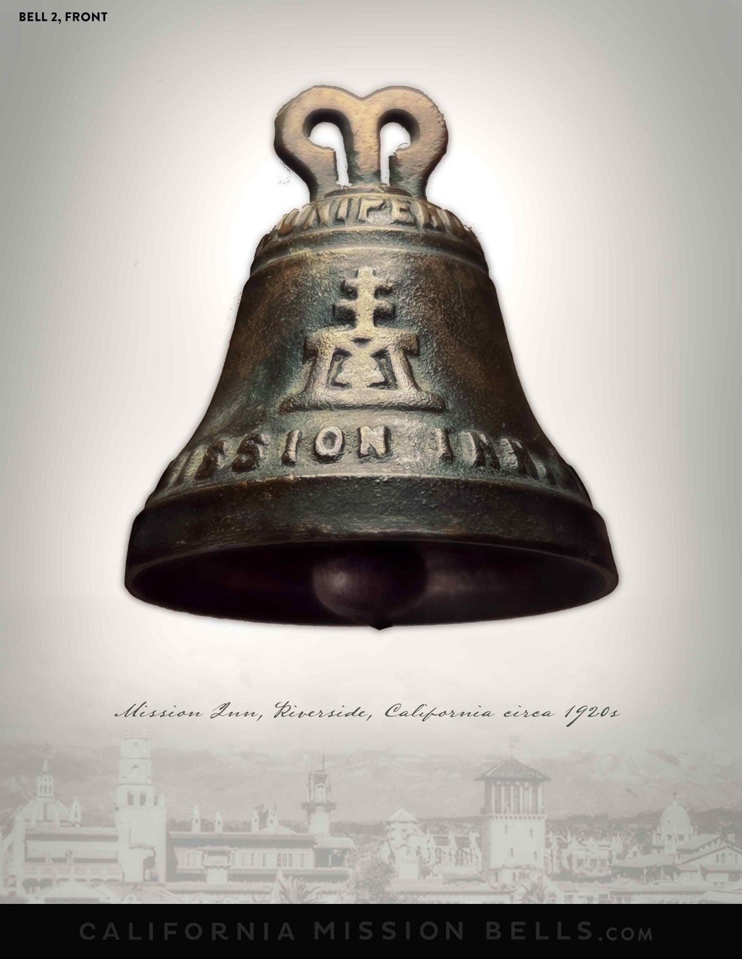 Antique Riverside Raincross Mission Inn Bell, Vintage Forbes Bronze ...