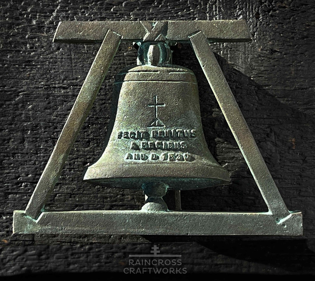 Antique Mission San Gabriel Bell Door Knocker, Vintage Forbes Bronze ...