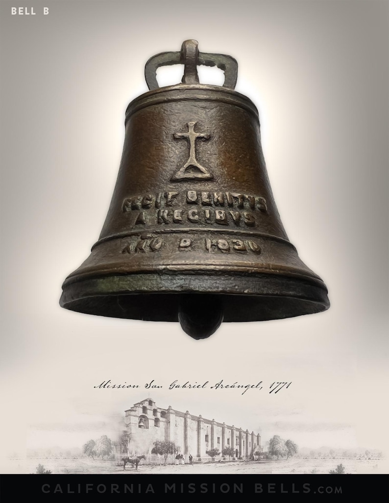 Antique Mission San Gabriel Bell, Vintage Forbes Bronze Souvenir - Etsy