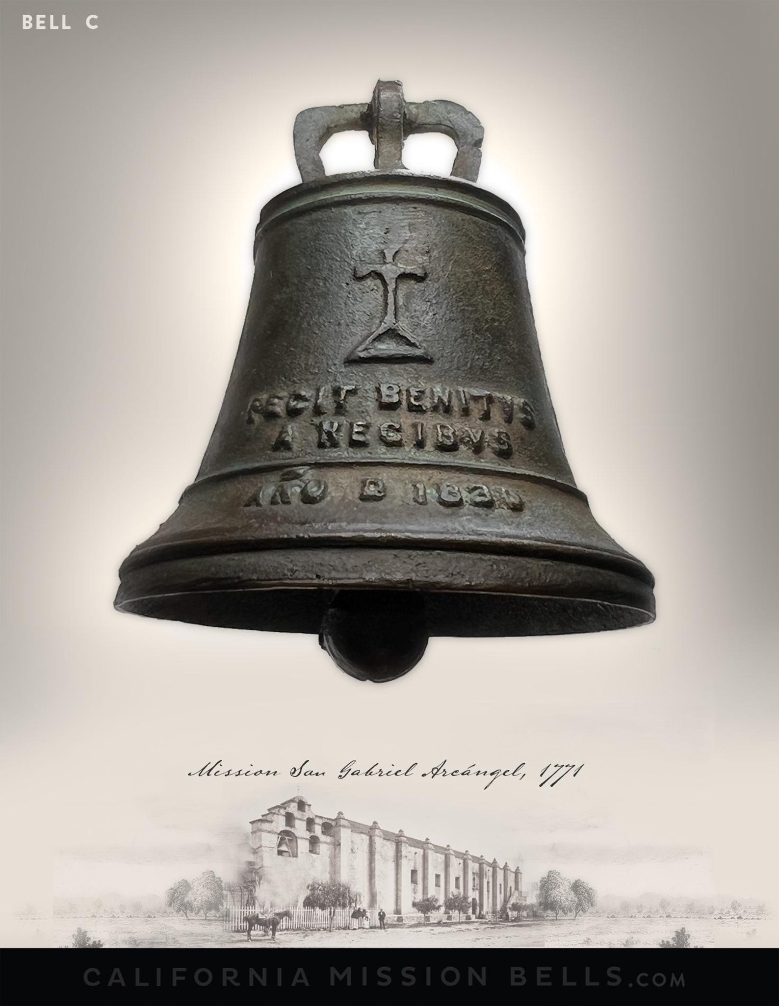 Antique Mission San Gabriel Bell, Vintage Forbes Bronze Souvenir - Etsy