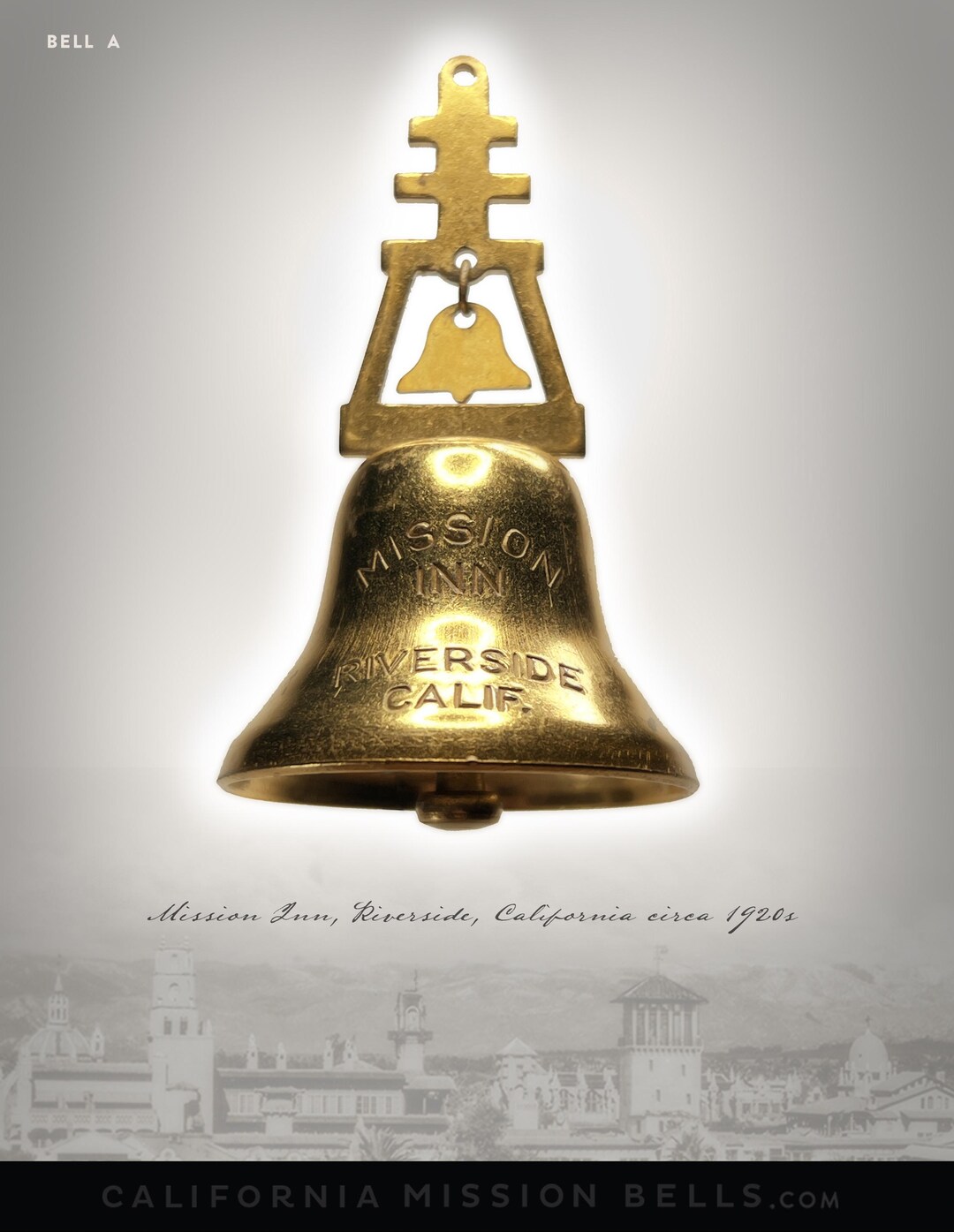 Vintage Riverside Raincross Mission Inn Souvenir Bell - Etsy