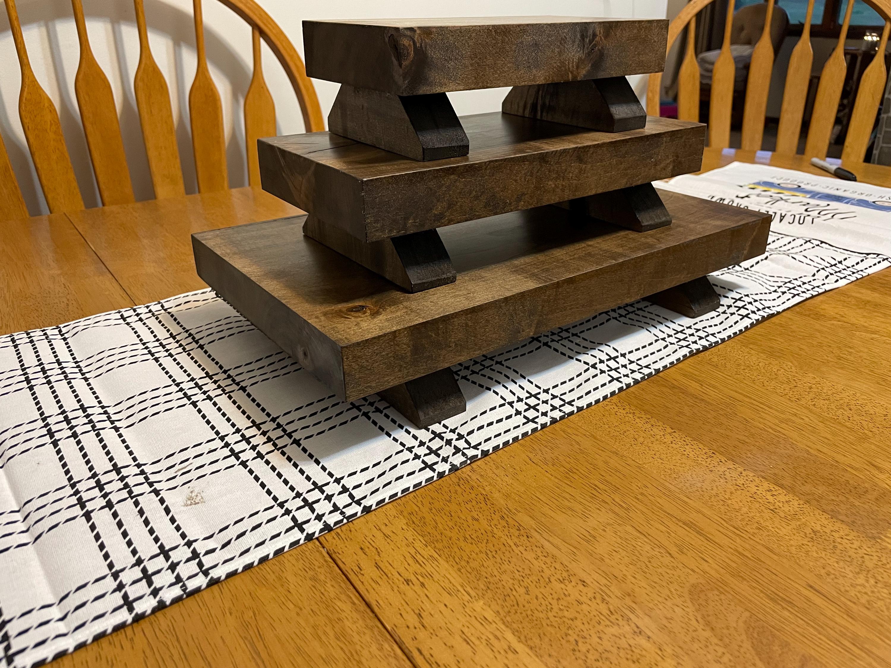 Rustic Table Riser Wooden Pedestal Farmhouse Countertop Tray Candle ...