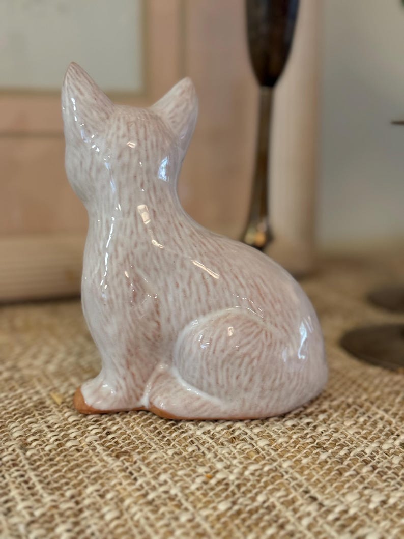 Vintage Red Clay Cat Figurines - Etsy