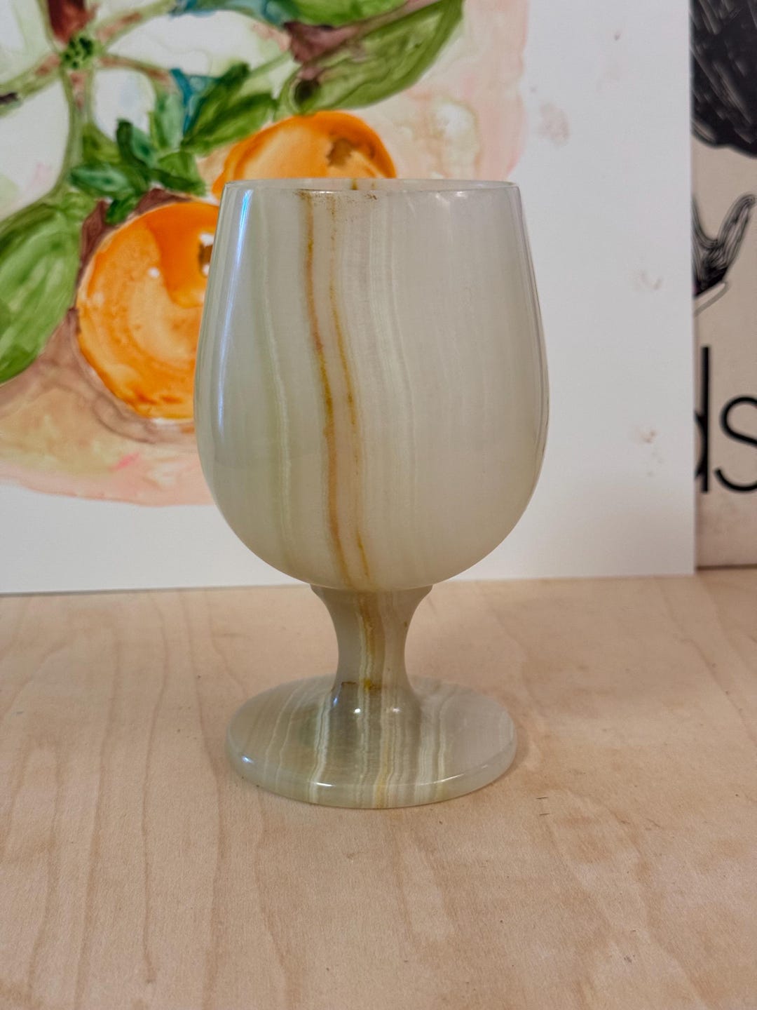 Vintage Onyx Marble Goblet - Etsy