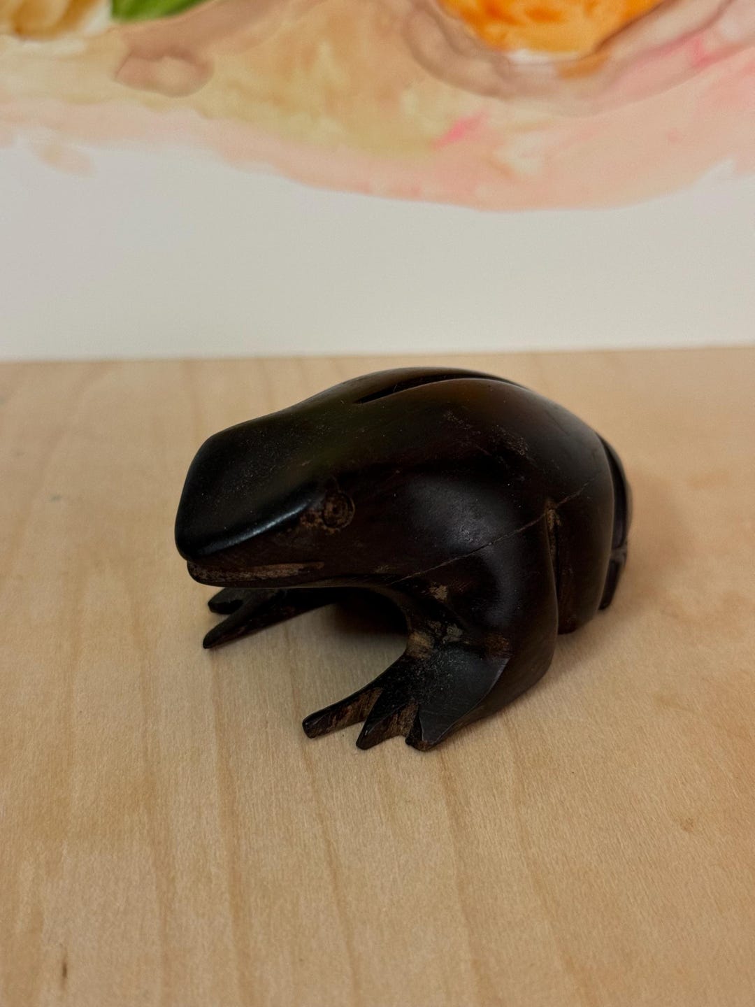 Vintage Wood Hand Carved Frog Figurine - Etsy