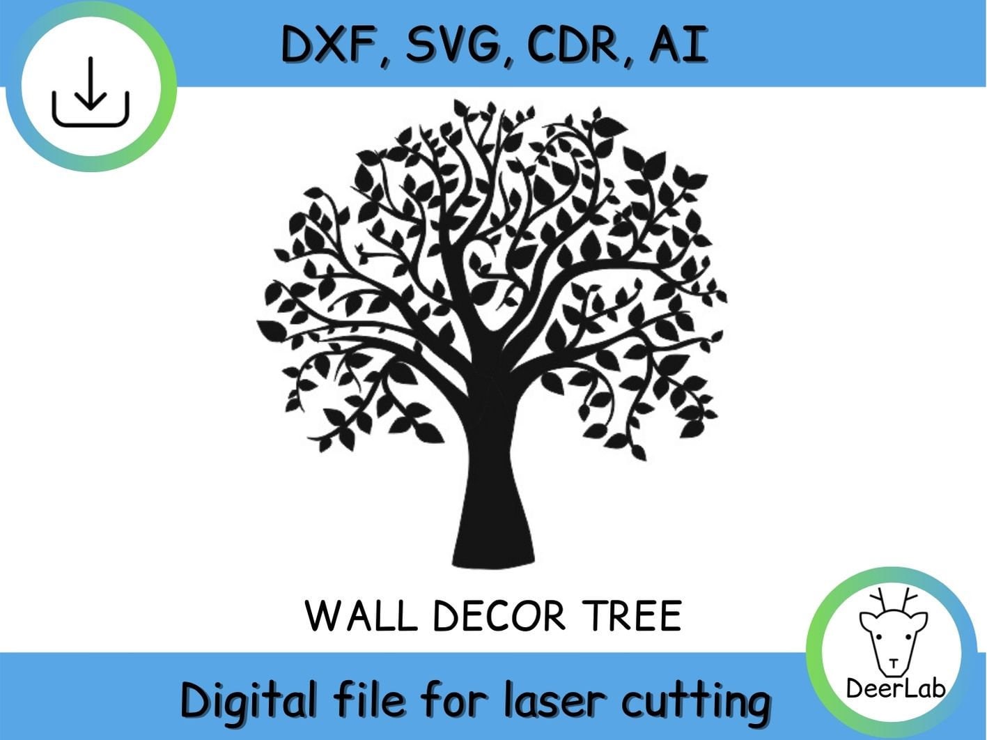 Laser Cut Pano Tree Lasercut DXF, Home Decor, Tree Patterns, Tree Wall ...