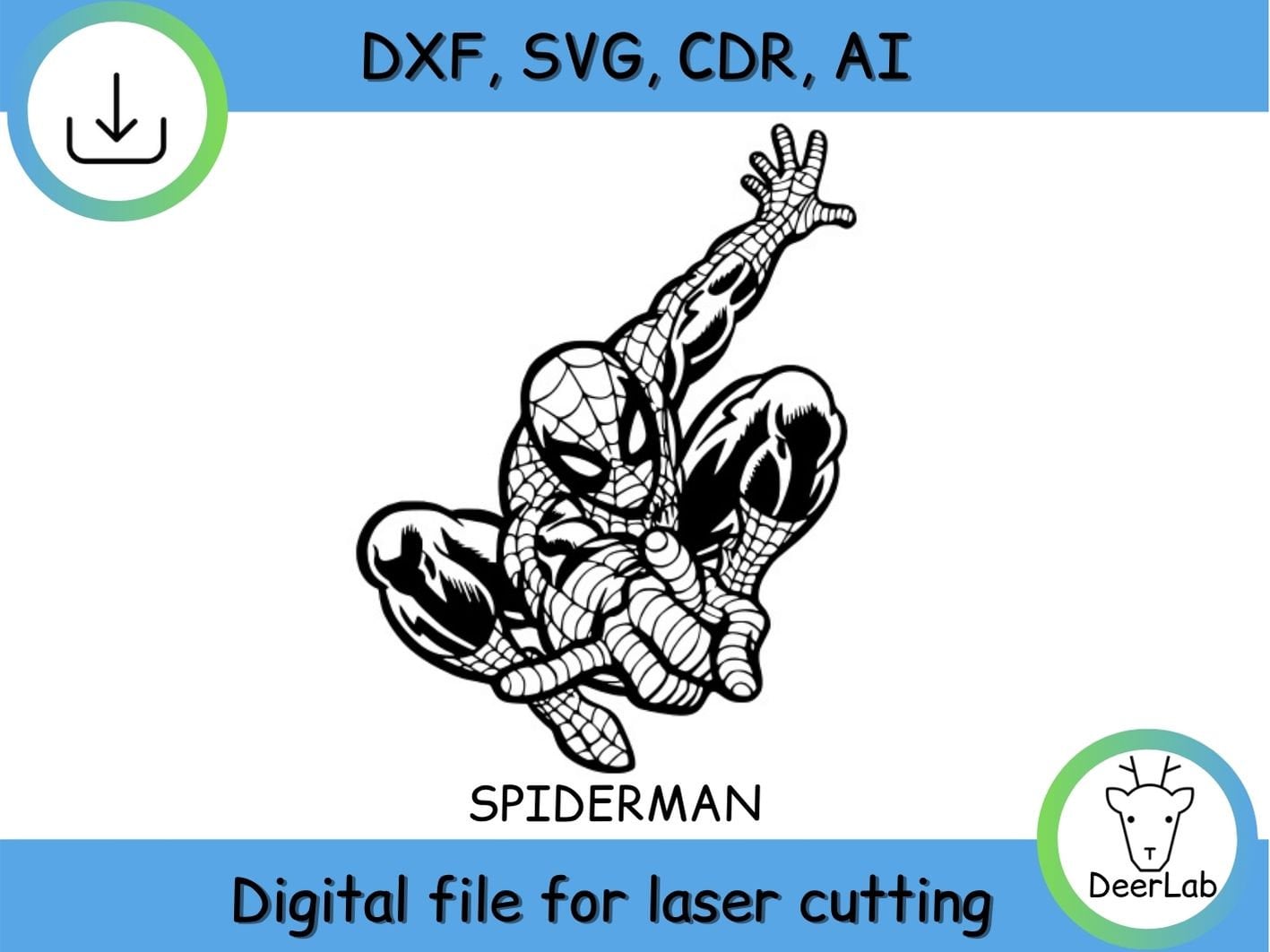 Spiderman Laser Cut Svg Dxf Files Wall Art Sticker Engraving Decal ...