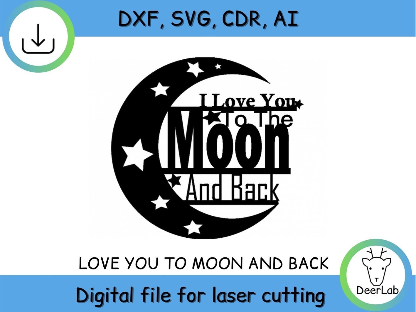 I Love You to the Moon and Back Svg, Nursery Room Svg, Valentines Day ...