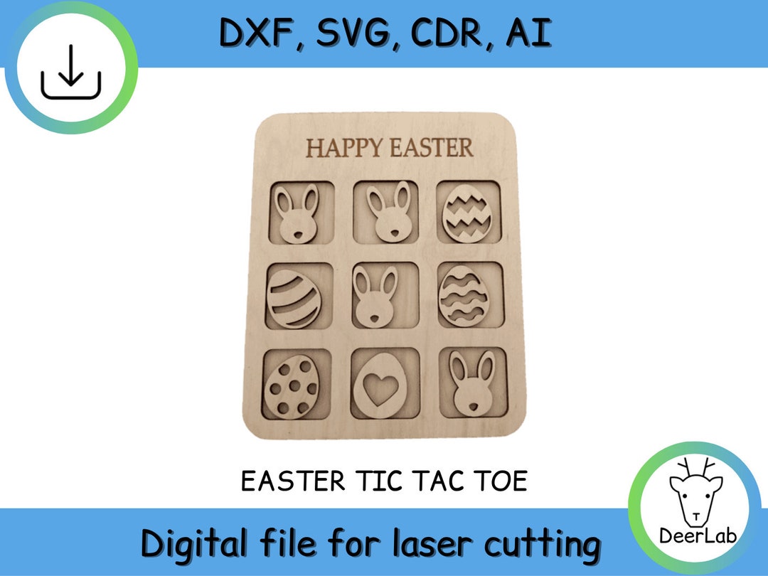 Easter Tic Tac Toe File, Easter Game File, Easter Tic Tac Toe Svg,laser ...