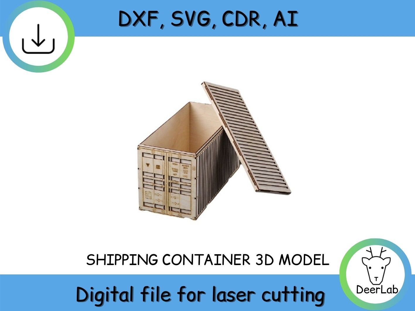 Shipping Container Laser Cut Files SVG DXF CDR Vector Plans, Cnc ...