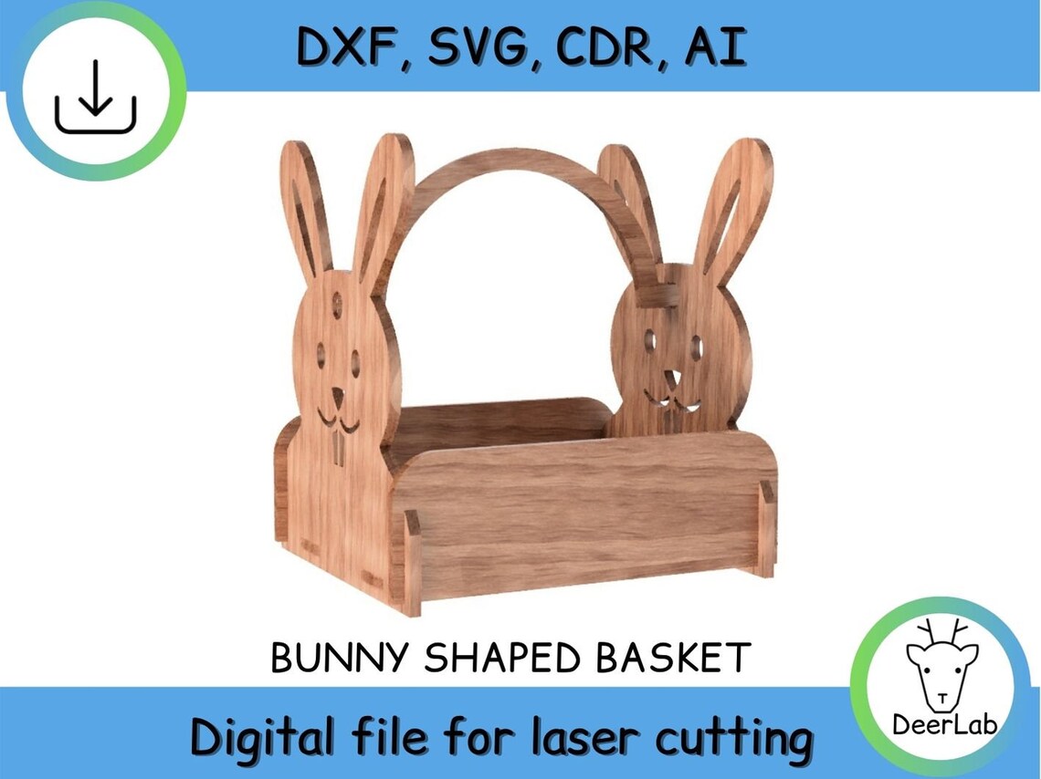Basket Bunny Basket Easter Laser Cutting Cnc Files Vector - Etsy