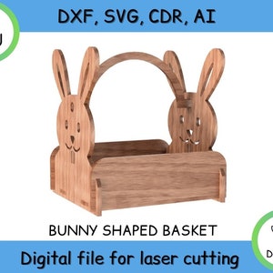 Basket Bunny Basket Easter Laser Cutting Cnc Files Vector Model Wood ...
