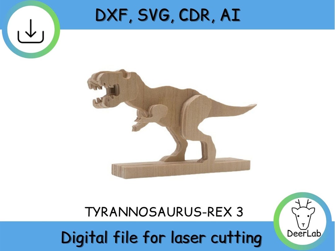 T-rex. 3d Model Vector Plan of the CNC Wood, Wooden, Vector Graphics ...