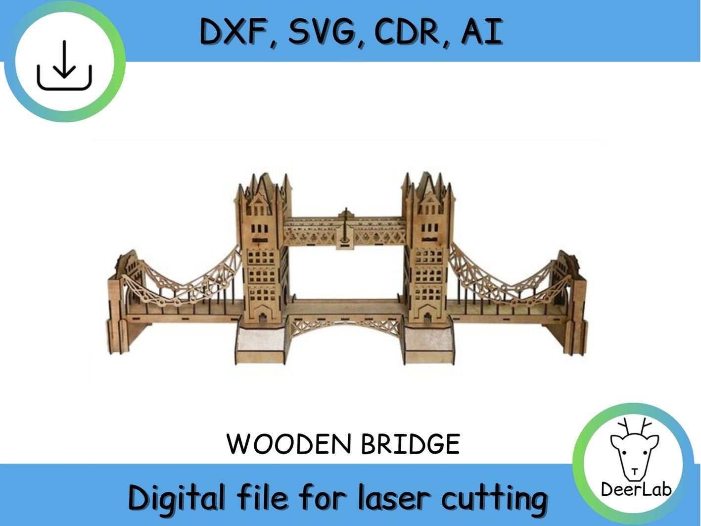 Bridge Tower Cut Files Dxf Ai Cdr Svg Vector Plans for Laser Cnc ...