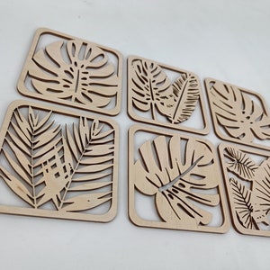 Monstera Leaf Coaster Laser Cut Files SVG, DXF, CDR, Vector Plans ...