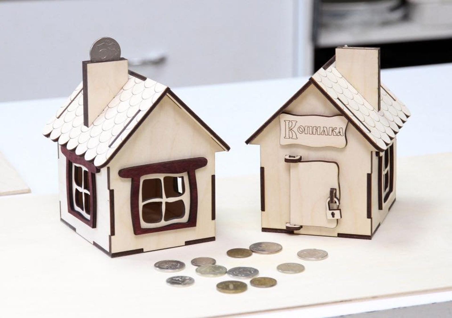 Piggy Bank House. Vector Model SVG DXF, Cnc Wood, Woodworking Plans ...