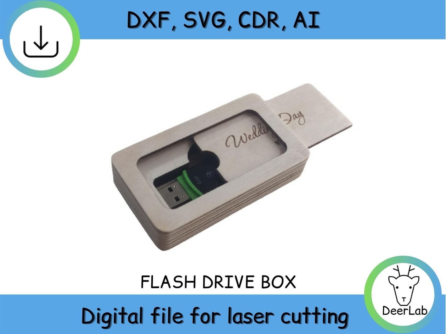 Gift Box for a Flash Drive. This Cnc Files DXF, CDR, SVG, Dxf Files for ...