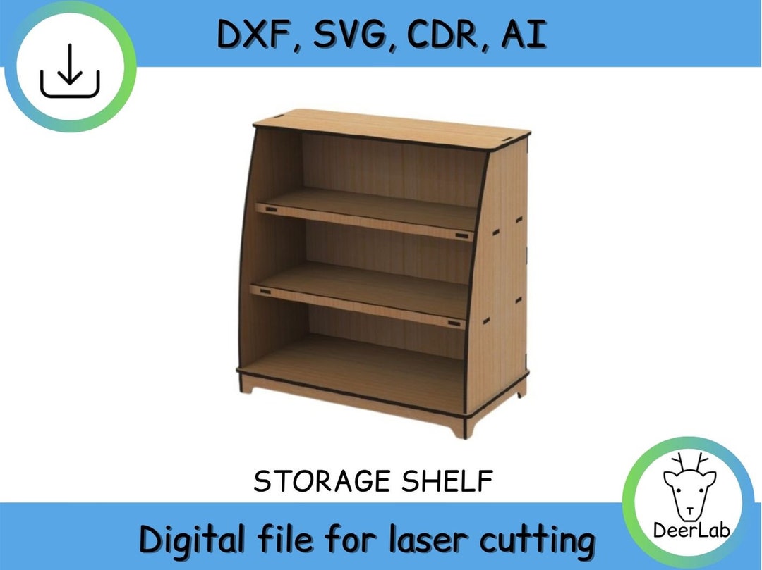 Wooden Storage Shelf Rack. Laser Cut Files SVG, DXF, Glowforge Files ...