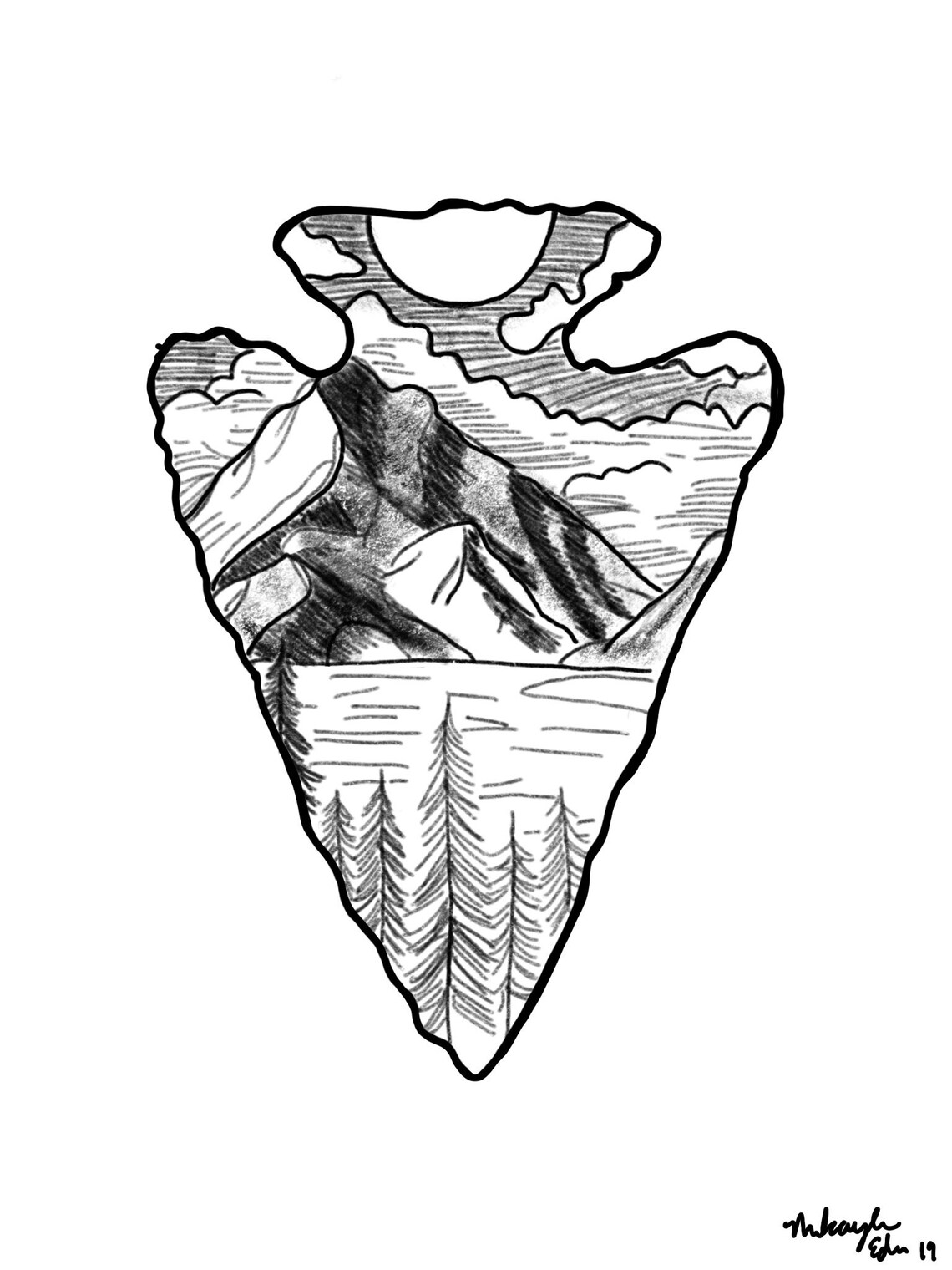 Arrowhead mountain scene print | Etsy