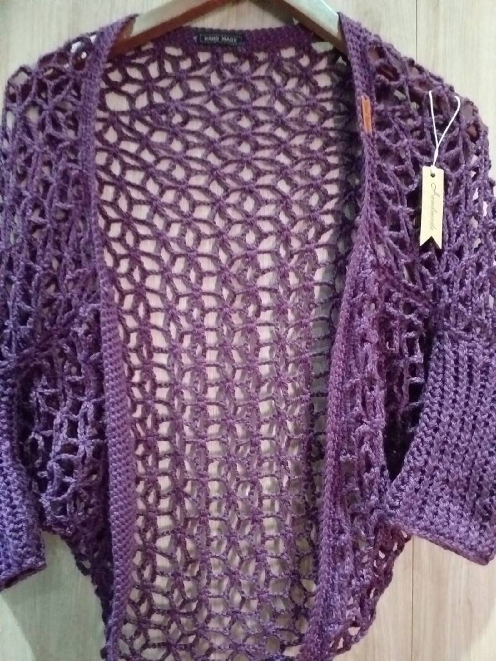 Chaqueta estilo kimono de ganchillo-crochet. Cardigan. Cocoon. Mujer ...