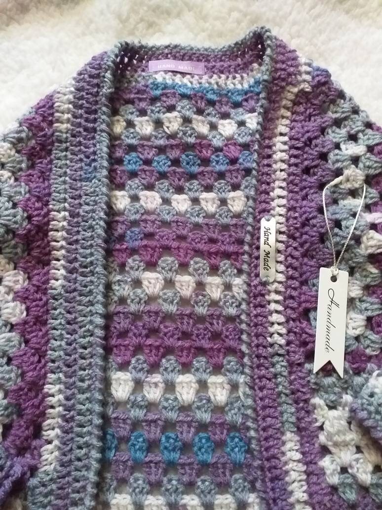 Chaqueta estilo kimono de ganchillo-crochet. Cardigan. Cocoon. Mujer ...