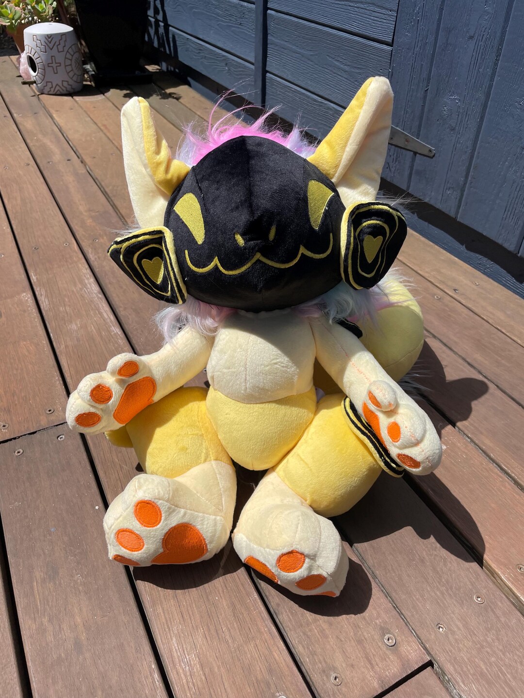 Protogen Fursona Plush Sunshine Yellow - Etsy